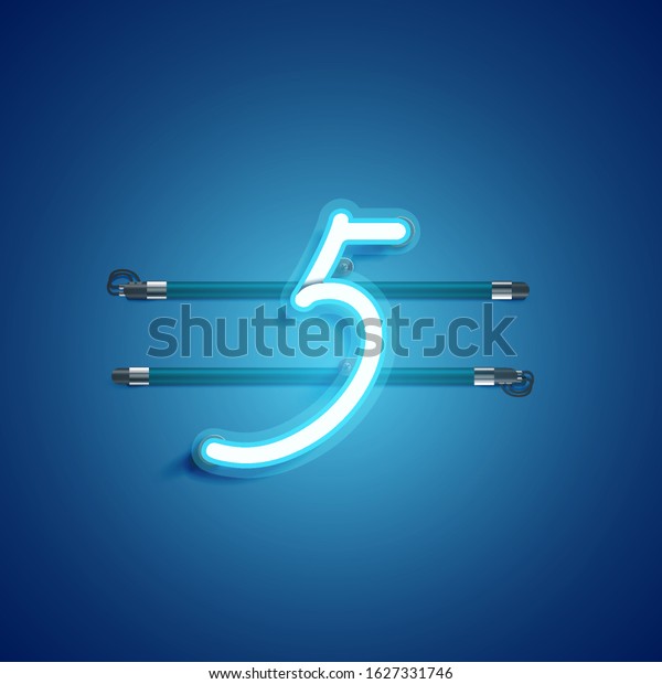 Blue Coloured Neon Character Vector Illustration Stock Vector (Royalty ...