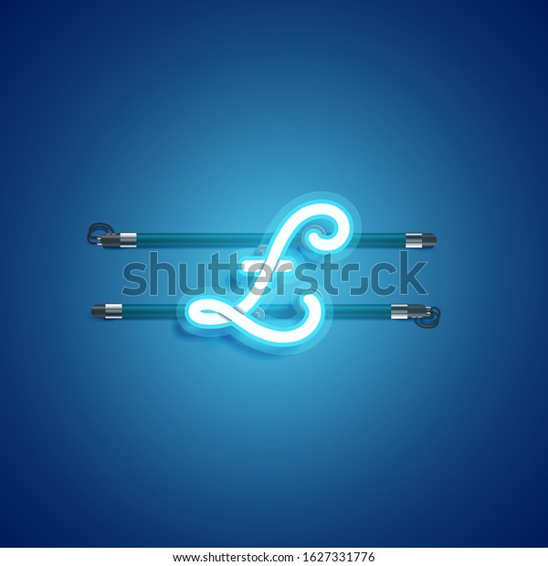 Blue Coloured Neon Character Vector Illustration Stock Vector (Royalty ...