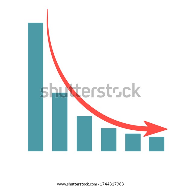 Blue Column Graphs Diagram Descending Curved Stock Vector (Royalty Free ...