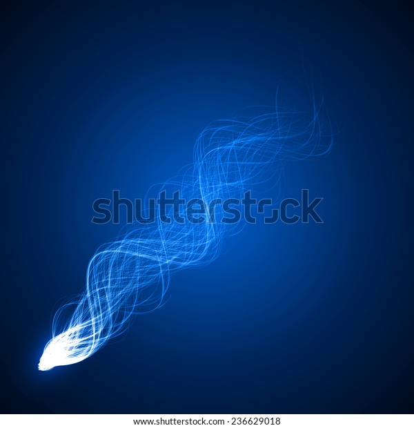 Blue Comet Abstracthard Curved Tails Version Stock Vector (Royalty Free ...