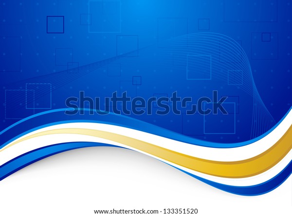 Blue Communication Background Golden Border Vector Stock Vector ...