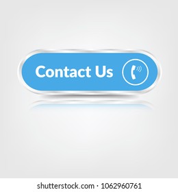Blue Contact Us Button Shadow Chrome Stock Vector (Royalty Free ...