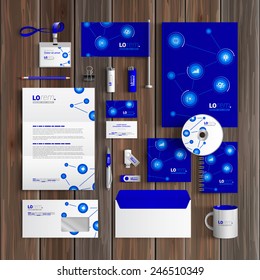 Blue Digital Corporate Identity Template Design Stock Vector (Royalty ...