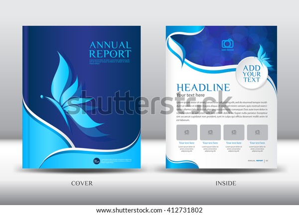 Blue Cover Annual Report Template Vector Stock Vector (Royalty Free ...