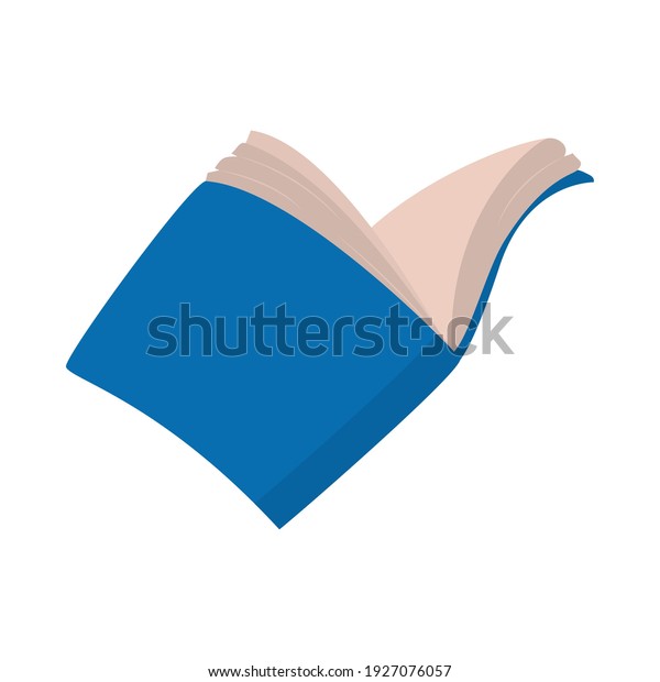 Blue Cover Open Book Over White Stock Vector (Royalty Free) 1927076057 ...
