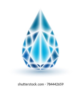Blue Crystal Drop Vector Illustration Stock Vector (Royalty Free ...