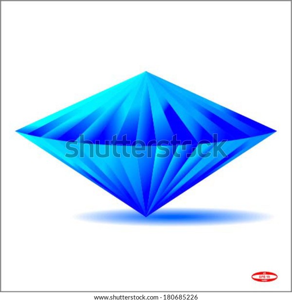 Blue Crystal On White Background Vector Stock Vector (Royalty Free ...