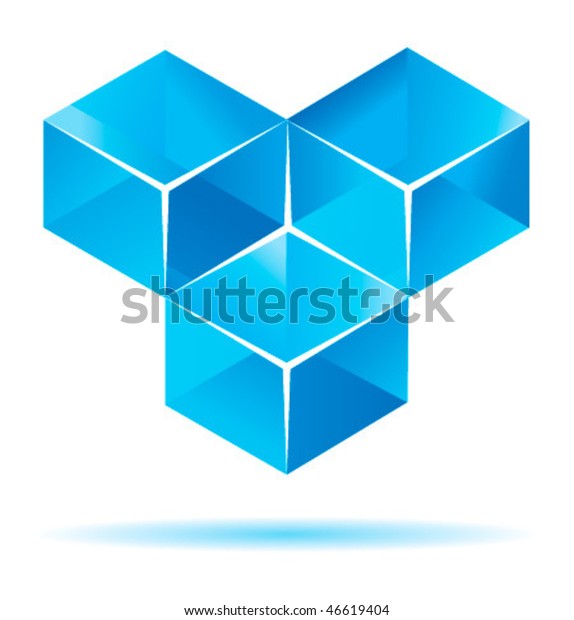 Blue Cube Design Business Artwork Stock Vector (Royalty Free) 46619404 ...