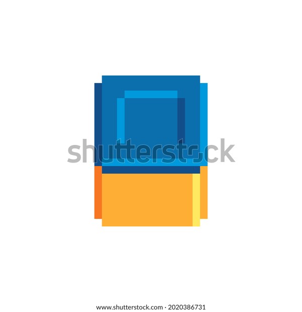 Blue Cuboid Parallelepiped Pixel Art Icon Stock Vector (Royalty Free ...