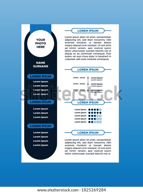 Blue Curriculum Vitae Design Template Stock Vector (Royalty Free ...