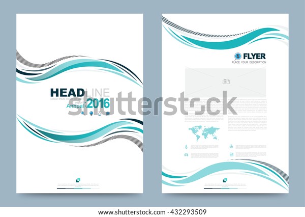 Blue Curve Cover Design Template Vector 스톡 벡터(로열티 프리) 432293509