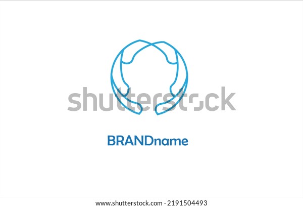Blue Curved Lines Circle Logo Design Stock Vector (Royalty Free ...