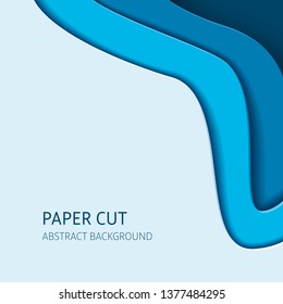 Blue Cut Out Paper Effect Abstract Stock Vector (Royalty Free ...