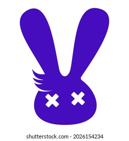 Blue Cute Rabbit Logo Design Stock Vector (Royalty Free) 2026154234 ...