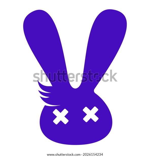 Blue Cute Rabbit Logo Design Stock Vector (Royalty Free) 2026154234 ...