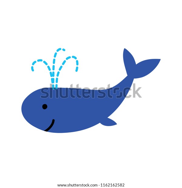 Blue Cute Whale Making Spout Vector Stock Vector (Royalty Free) 1162162582