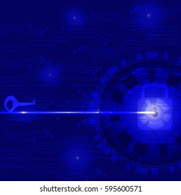 Blue Cyber Security Concept Background Abstract Stock Vector (Royalty ...