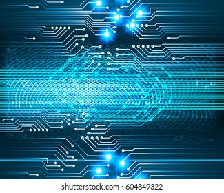 Blue Cyber Security Concept Background Circuit Stock Vector (Royalty ...