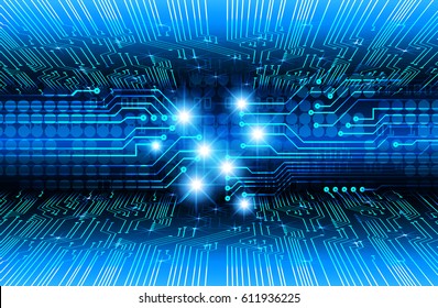 Blue Cyber Security Concept Background Circuit Stock Vector (Royalty ...