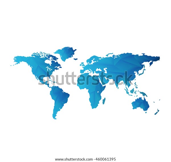 Blue Design Crystal Geometric World Map Stock Vector (Royalty Free ...