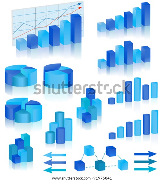 Blue Diagrams Set Stock Vector (Royalty Free) 91975841