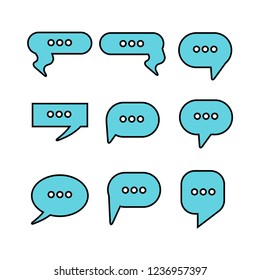 Blue Dialog Speech Bubble Set Stock Vector (Royalty Free) 1236957397 ...