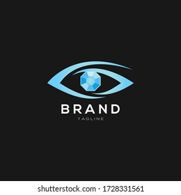 Blue Diamond Eye Logo Concept Stock Vector (Royalty Free) 1728331561 ...