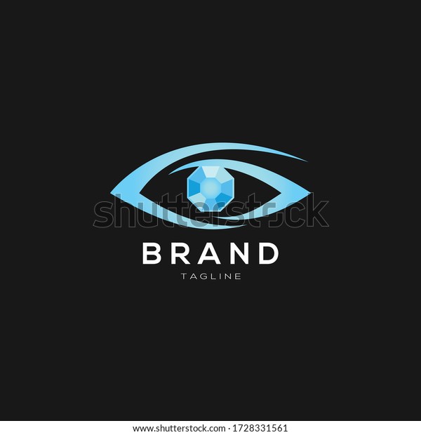 Blue Diamond Eye Logo Concept Stock Vector (Royalty Free) 1728331561