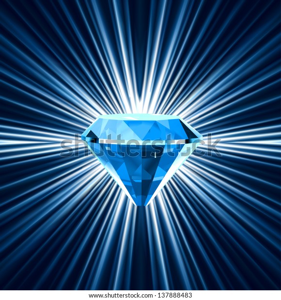 Blue Diamond On Bright Background Vector Stock Vector (Royalty Free ...