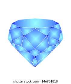 Blue Diamond Vector Icon Isolated On Stock Vector (Royalty Free ...