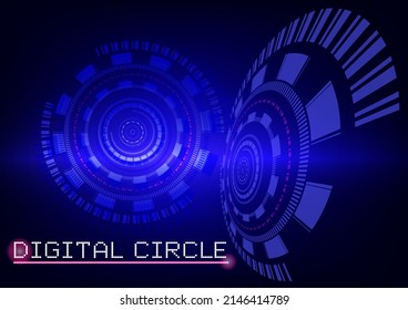 Blue Digital Hi Tech Circle Background Stock Vector (Royalty Free) 2146414789 | Shutterstock