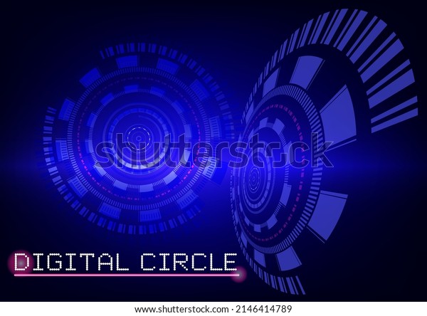 Blue Digital Hi Tech Circle Background Stock Vector (Royalty Free ...