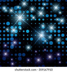 Blue Disco Background Sparkling Lights Vector Stock Vector (Royalty ...