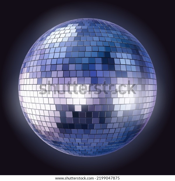 Blue Disco Ball Isolated On Dark Stock Vector (Royalty Free) 2199047875 ...