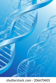 Blue Dna Background Stock Vector (Royalty Free) 206670403 | Shutterstock