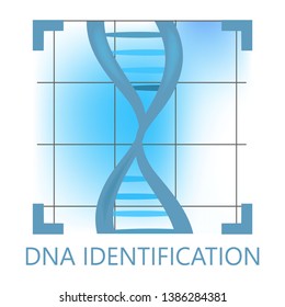 Blue Dna Icon Scanning Identification Biometric Stock Vector (Royalty ...