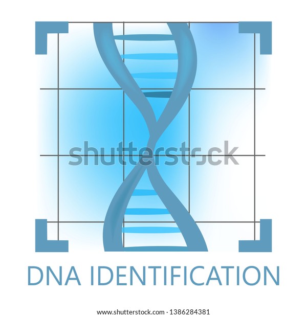 Blue Dna Icon Scanning Identification Biometric Stock Vector (Royalty ...