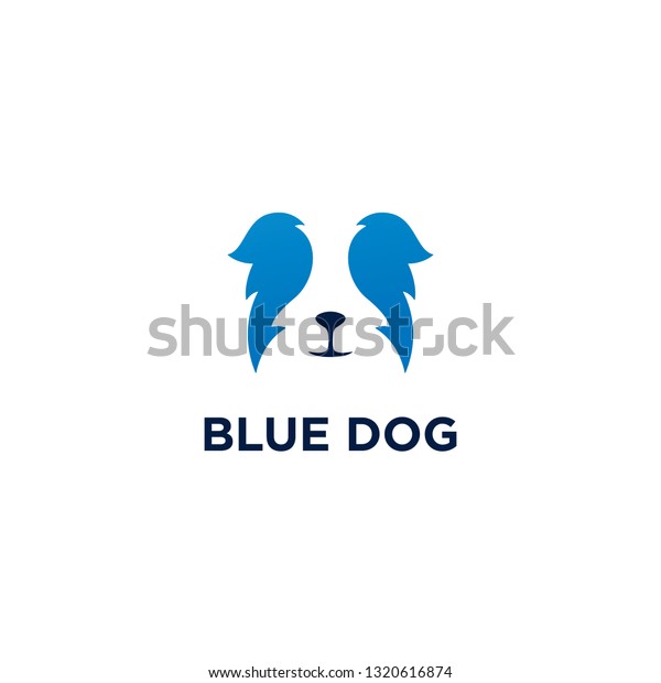 Blue Dog Logo Design Template Stock Vector (Royalty Free) 1320616874 ...