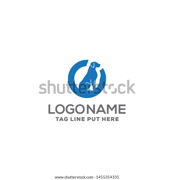 Blue Dog Logo Design Template Stock Vector (Royalty Free) 1455354335 ...