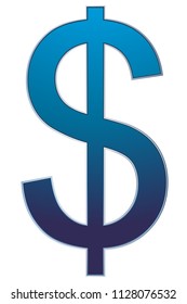 Blue Dollar Symbol Stock Vector (Royalty Free) 1128076532 | Shutterstock