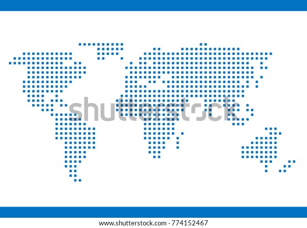 Blue Dotted World Map Over White Stock Vector (Royalty Free) 774152467 ...