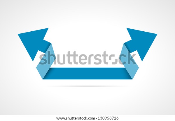 Blue Double Arrow Modern Origami Style Stock Vector (Royalty Free ...