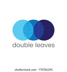 Blue Double Leaves Logo Icon Stock Vector (Royalty Free) 770781295 ...