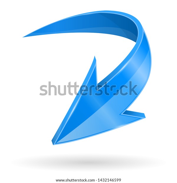 Blue Down Arrow 3d Shiny Web Stock Vector (Royalty Free) 1432146599 ...