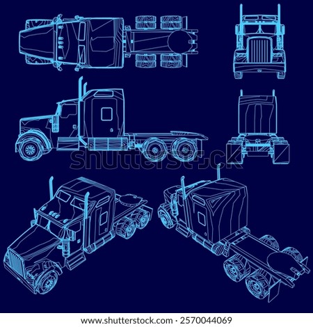 Semi Truck Line Drawing | Free download on ClipArtMag