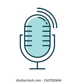 Blue Dynamic Microphone Color Icon Mike Stock Vector (Royalty Free ...