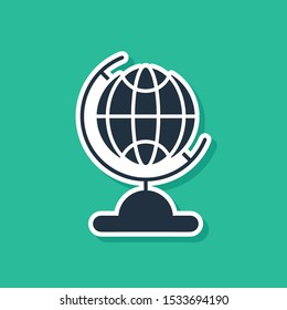 Blue Line Earth Globe Icon Isolated Stock Vector (Royalty Free ...
