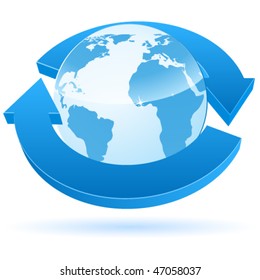 Blue Earth Vector Illustration Stock Vector (Royalty Free) 47058037 ...