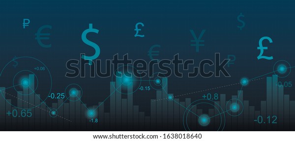 Blue Economic Currency Chart Statistic Background Stock Vector (Royalty ...