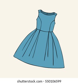 Blue Elegant Dress Stock Vector (Royalty Free) 550106599